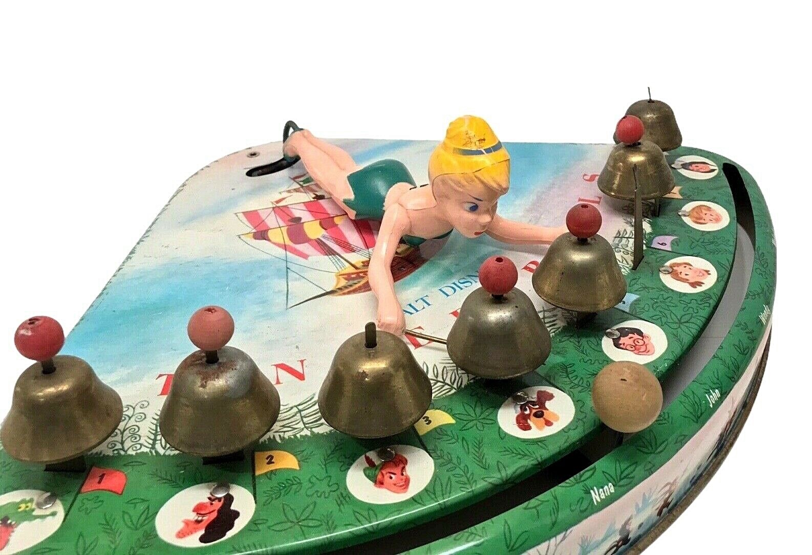 VINTAGE 1950's PETER PUPPET PLAYTHINGS TINKER BELLS MUSICAL BELL TOY ...