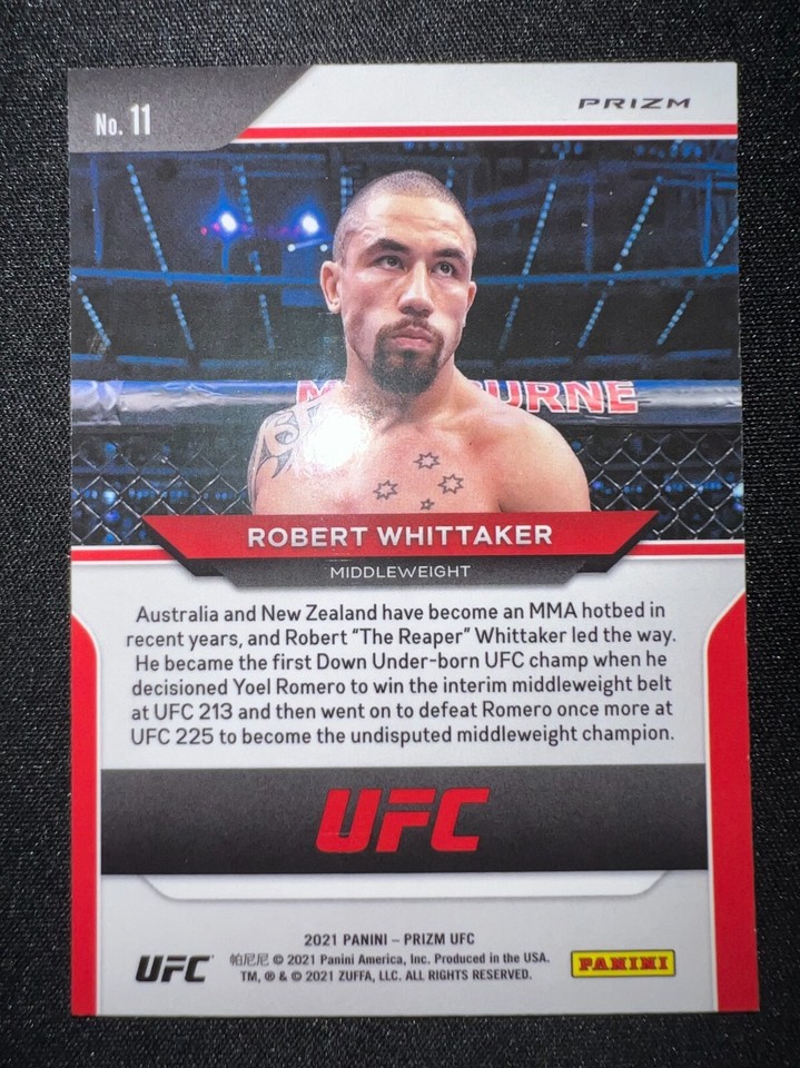 2021 Panini Prizm UFC #11 Robert Whittaker Silver Prizm MMA card | eBay