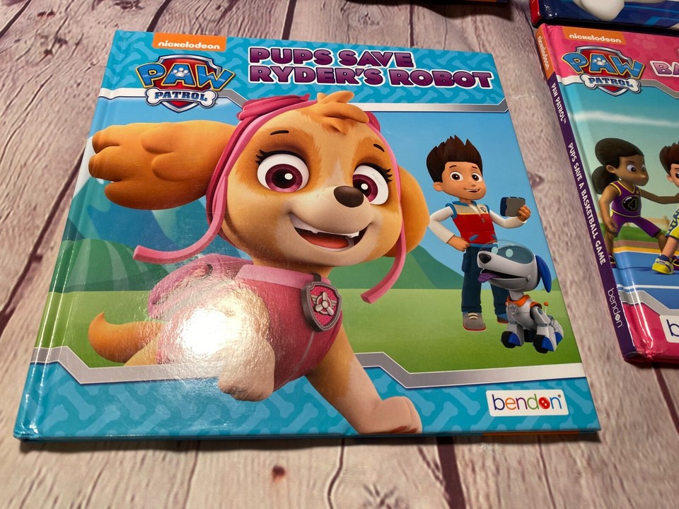 Paw Patrol Lot of 4 Books Pups Save Monkeys Fire Truck Ryder's Robot ...