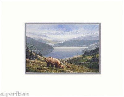 GRIZZLIES - ALPINE MEADOW by Lissa Calvert art print Mother Bear and ...