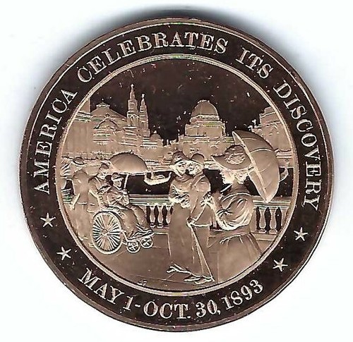 1893 COLUMBIAN EXPOSITION CHRISTOPHER COLUMBUS DISCOVERY BRONZE COIN ...