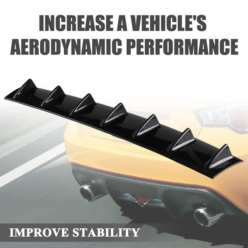 Universal Rear Lower Bumper Diffuser 7 Fin Spoiler Lip Wing Splitter ...