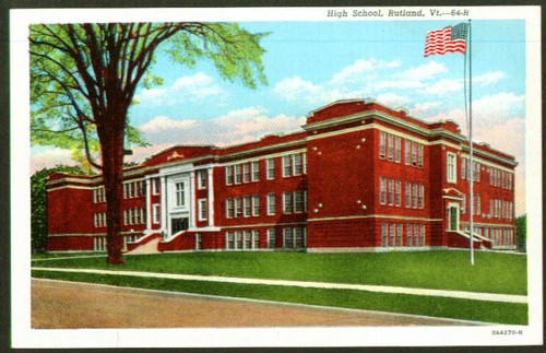 High School Rutland VT postcard 1940s | eBay
