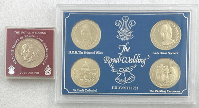 1981 UK The Royal Wedding 4 Large Medallions Set & Free Crown! | eBay ...