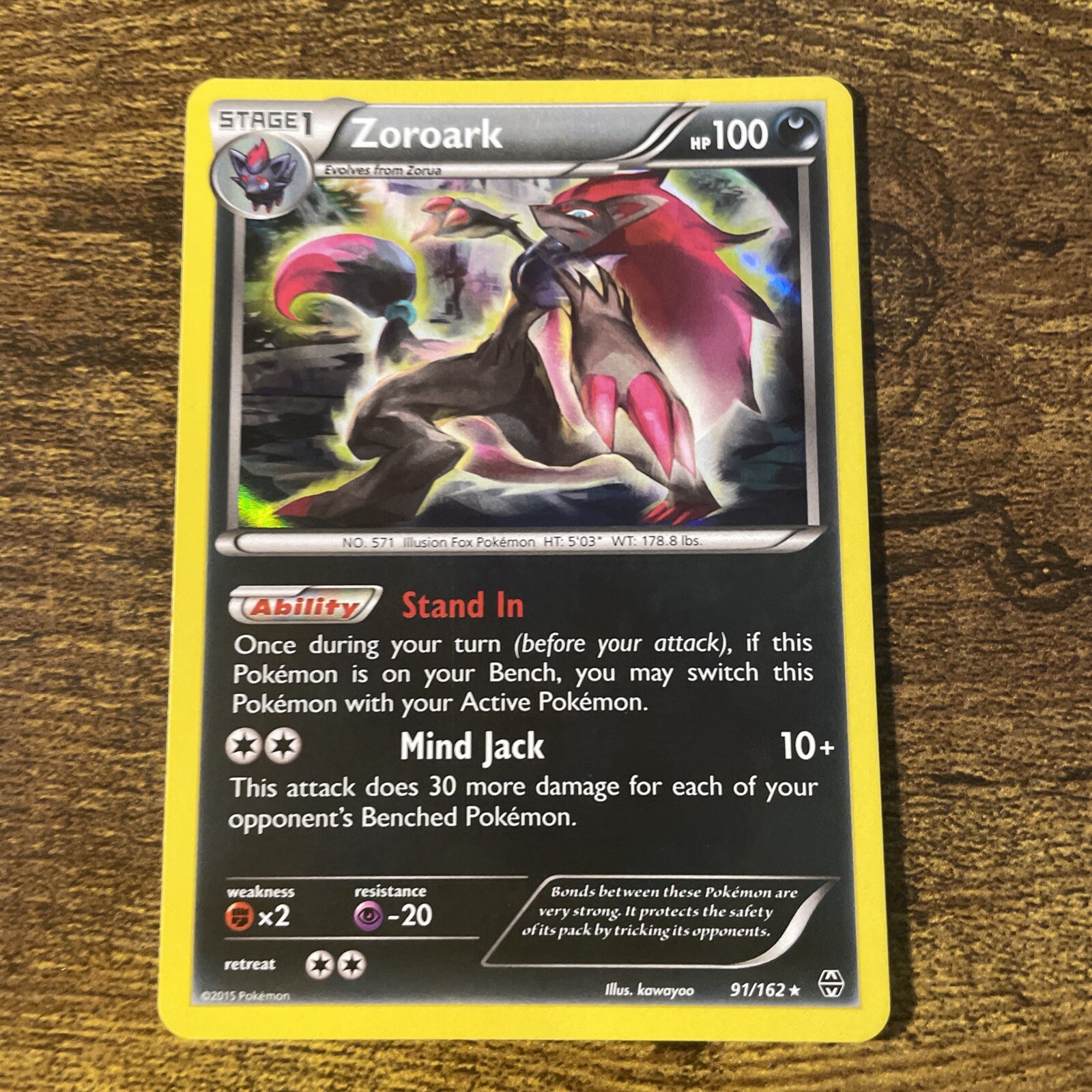 Zoroark - 91/162 - Pokemon Breakthrough XY Holo Rare Card NM 1X | eBay