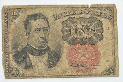 Single Fifth Issue US 10 Cent Fractional Currency VG Grade Paper Money ...