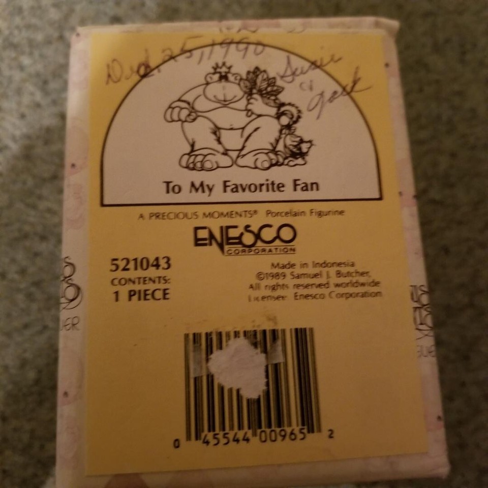 Precious Moments "TO MY FAVORITE FAN" 521043 In Original Box | eBay