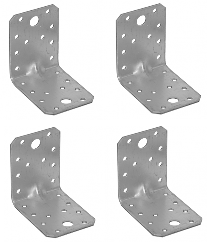 20x Winkelverbinder Bauwinkel mit Rippe Winkel Metall Montagewinkel ...