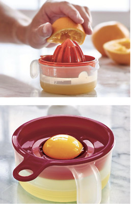 Tupperware All in One Mate Grater, Zester, Juicer & Egg Separator Red ...