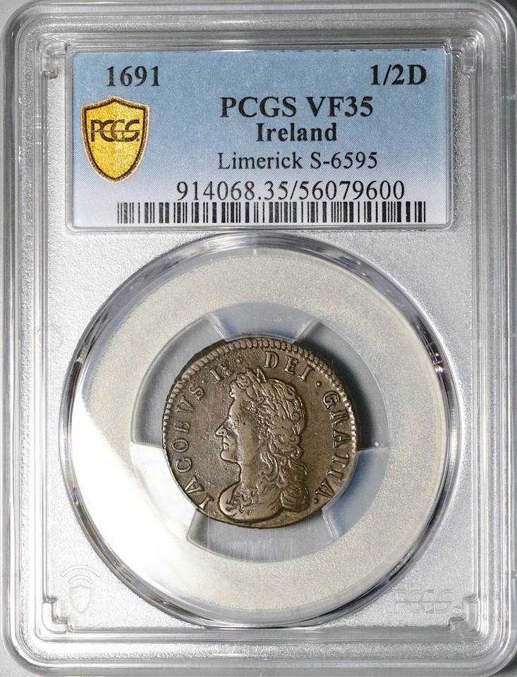 1691 PCGS 35 Ireland Farthing James II Limerick Irish Coin POP 1/0 ...