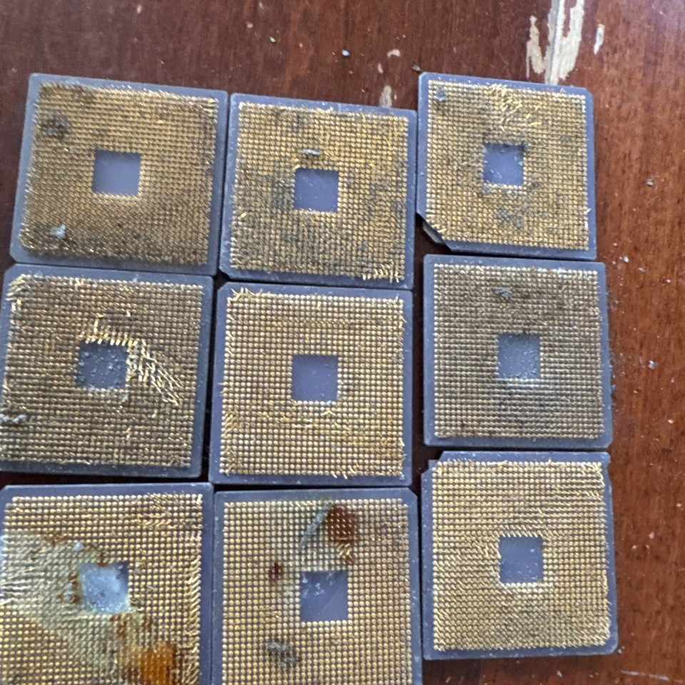 9 lot SUN CERAMIC CPUs processors with GOLD PLATED PINS scrap recovery ...