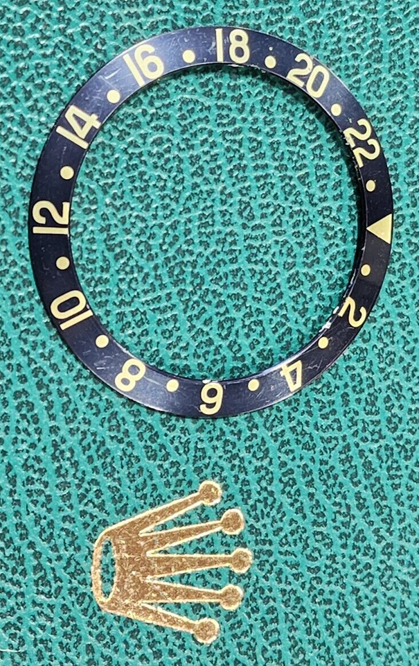GENUINE ROLEX GMT MASTER Black & Gold BEZEL WATCH PART B315-16753-1-A1 ...