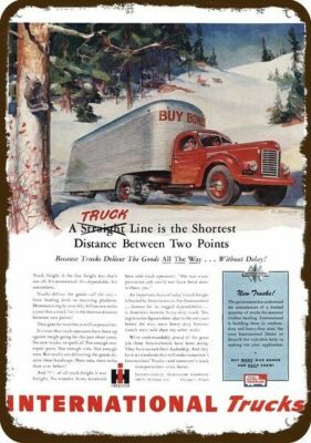 1945 INTERNATIONAL HARVESTER DELIVERY TRUCK Vintage Look DECORATIVE ...