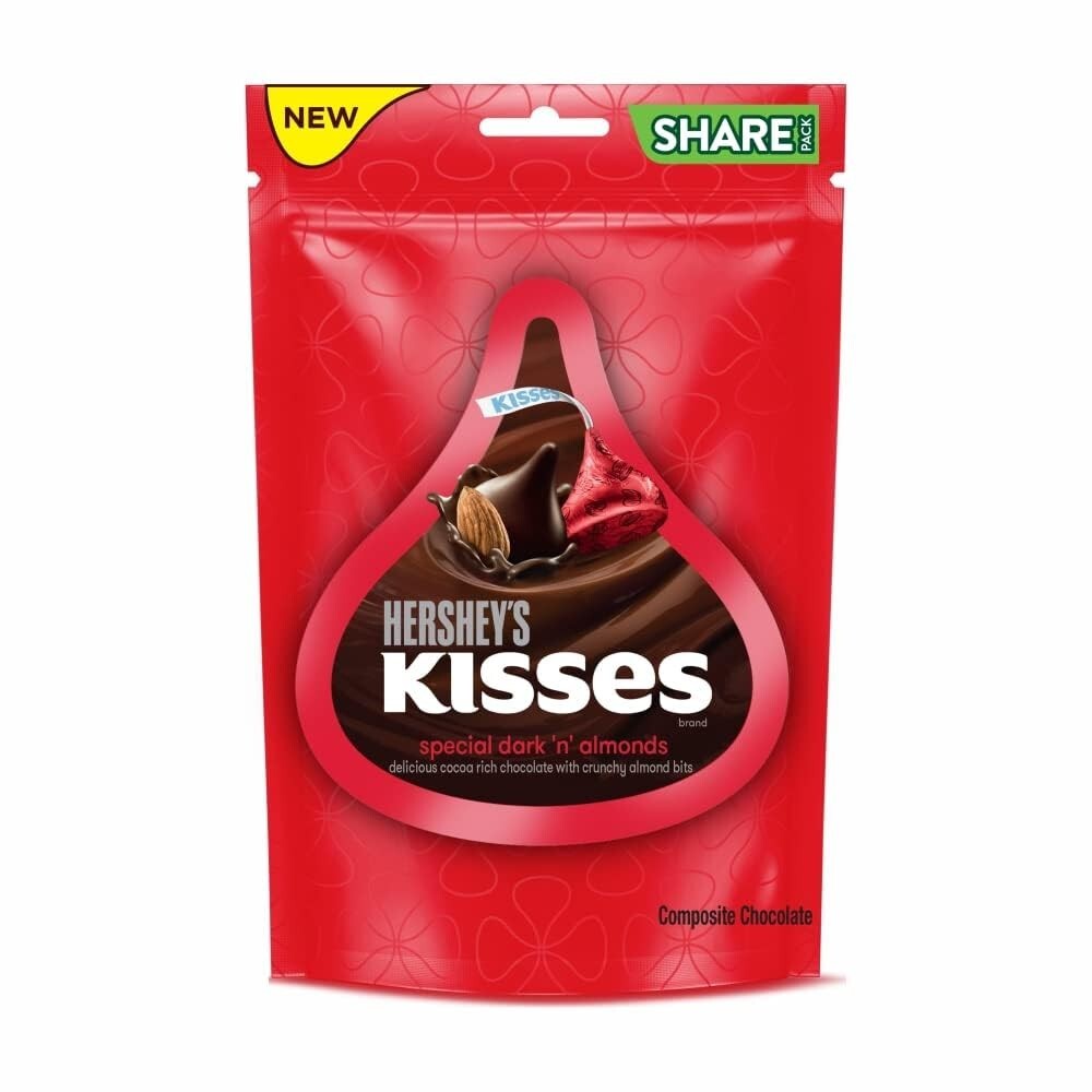 Dark Chocolate Kisses Hershey's Kisses Dark Almonds, 100g Naga