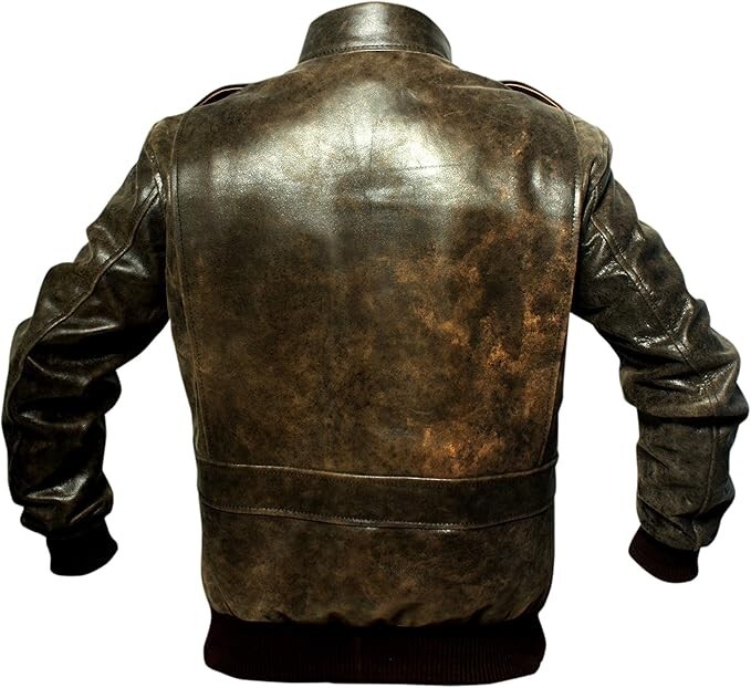 Mens Aviator A2 Distressed Bomber Real Leather Flight Pilot Jacket | eBay