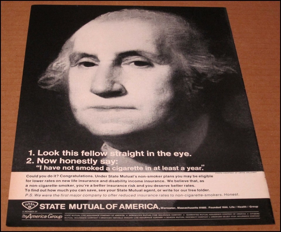1967 State Mutual of America Print Ad Advertisement George Washington ...