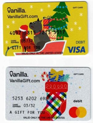 Debit Gift Card LOT of 2 -Christmas D- COLLECTIBLE ONLY - ZERO Balance ...