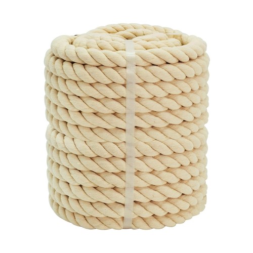100% Natural Cotton Rope (1 inch x 100 feet) Thick Twisted Strong Rope ...