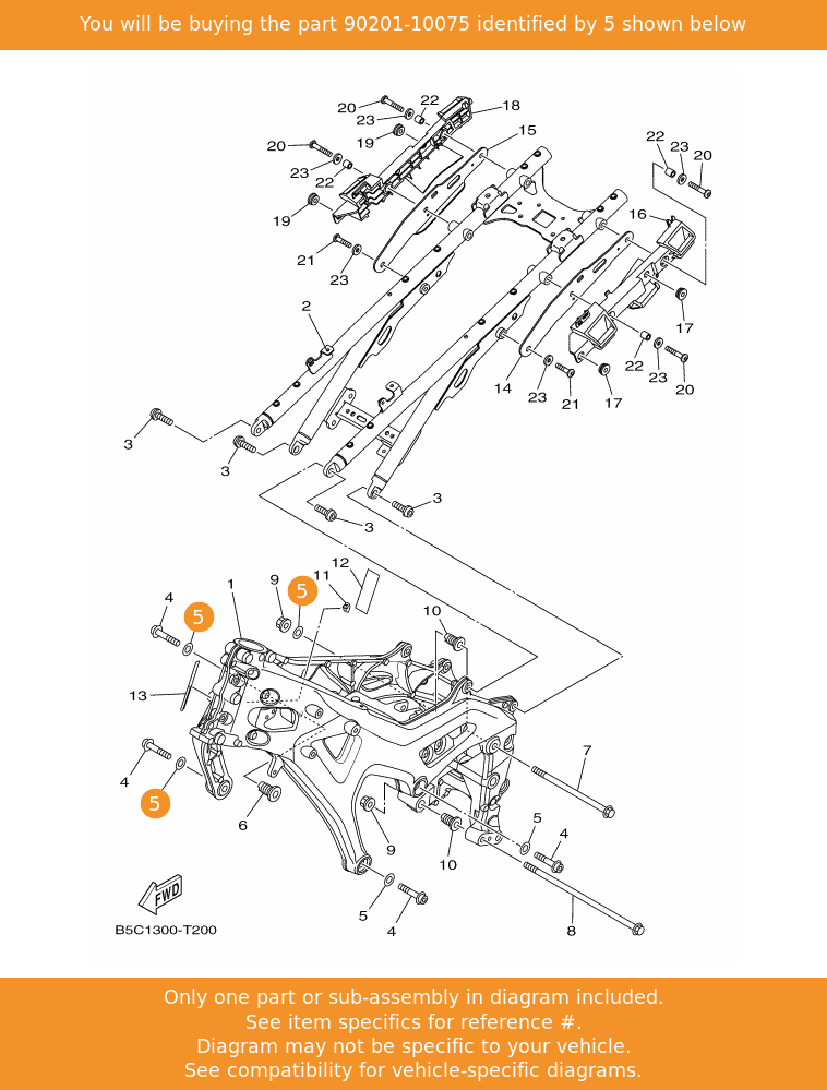 YAMAHA Washer, Plate, 90201-10075 OEM MT09 TRACER 900 MT09A ...