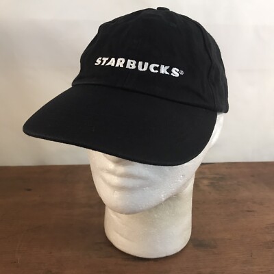 Starbucks Coffee Employee Black Cotton Strapback Baseball Cap Hat (CH19 ...