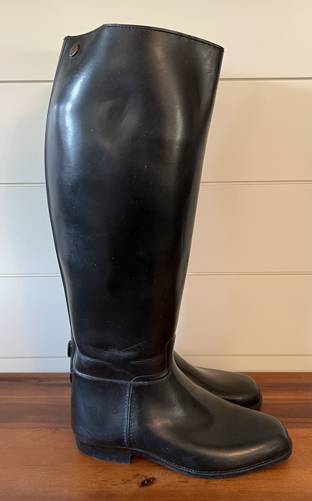 VTG WEMBLEY Equestrian Black Rubber Riding Boots Womens Sz 39 MADE IN ...
