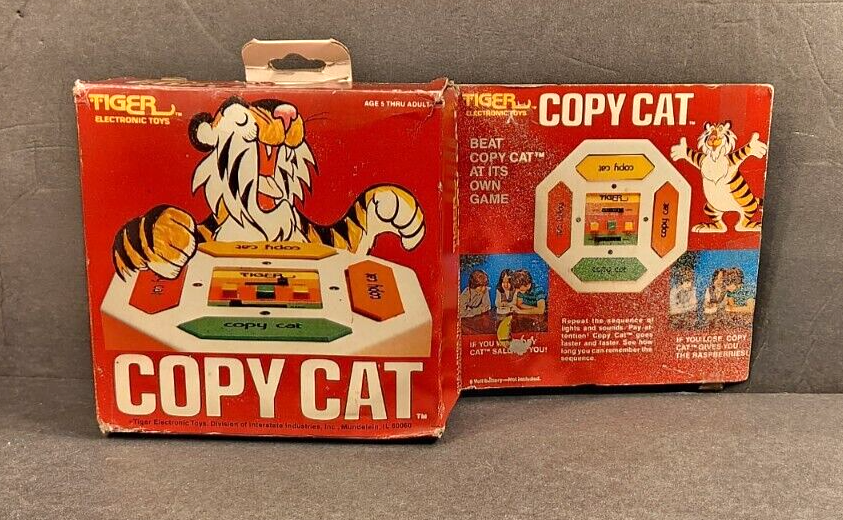 VINTAGE 1979 TIGER ELECTRONICS COPY CAT MEMORY GAME WITH BOX TESTED AND ...