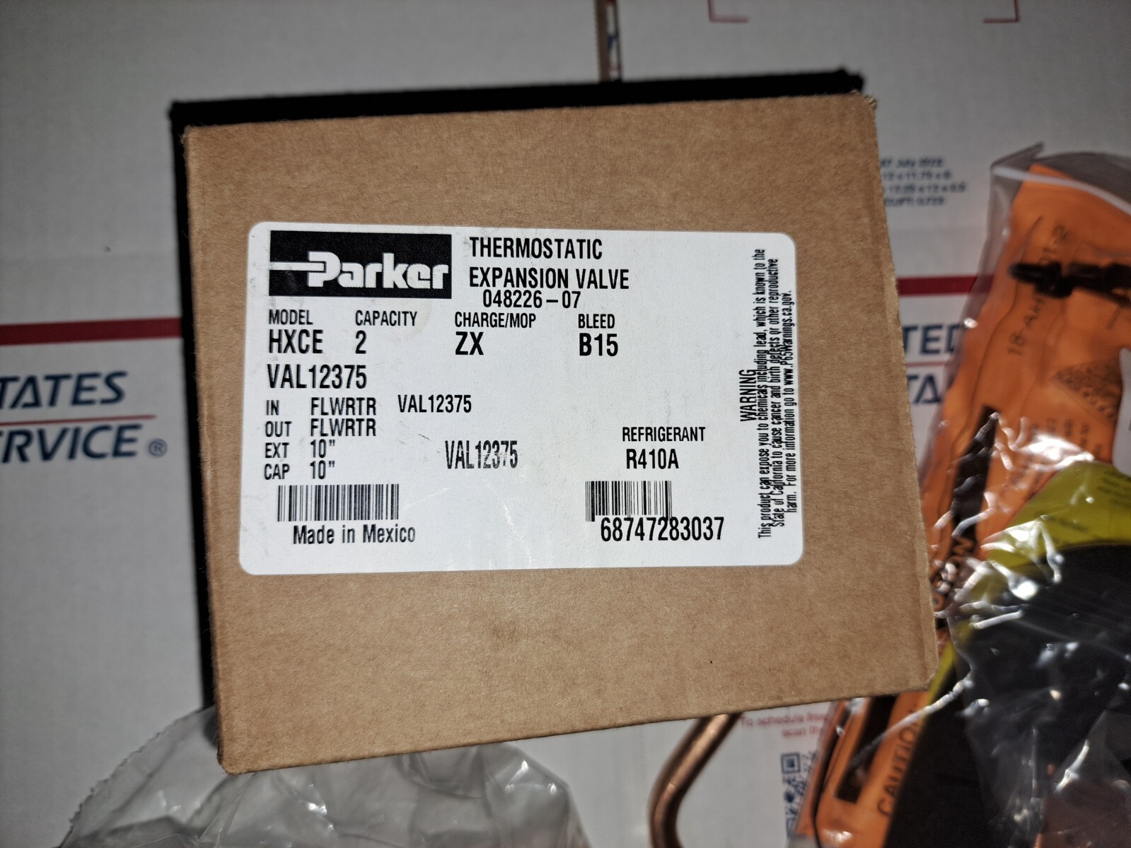 PARKER SPORLAN THERMOSTATIC EXPANSION VALVE HXCE 2 ZX B15 VAL12375 coil ...