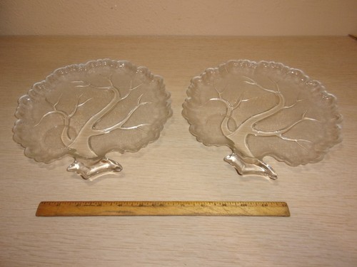 SET OF CLEAR GLASS TREE SHAPE SNACK TRAYS ONLY | eBay