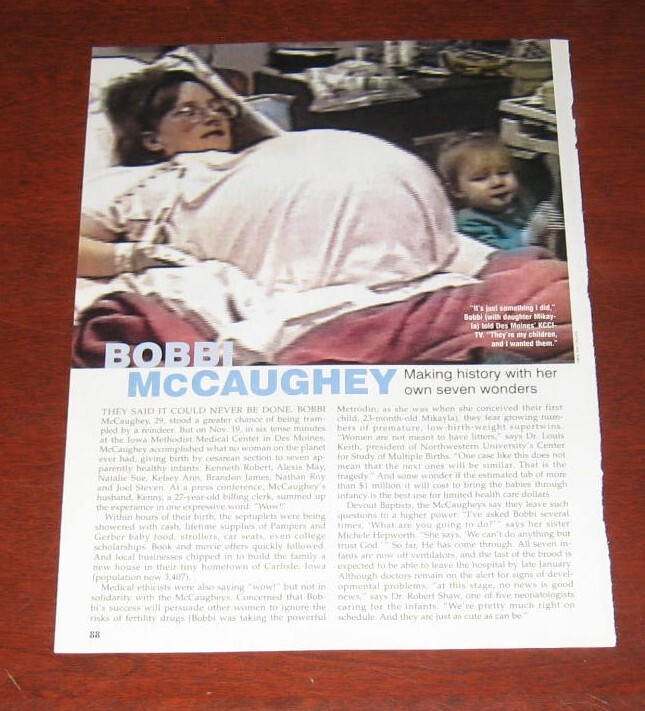 Bobbi McCaughey original ONE magazine clipping page PHOTO article | eBay