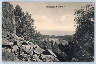 1910 Halleberg Sweden Vintage Antique Postcard Skytteklev Scenic View ...