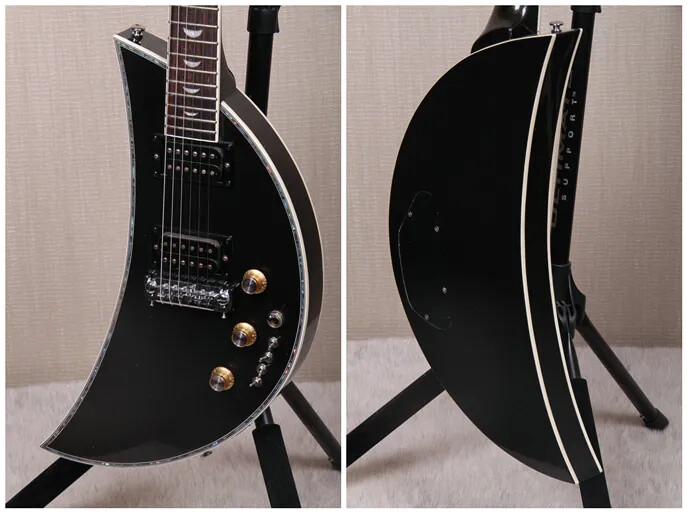 Rare Kawai MoonSault Black Electric Guitar Abalone Binding,Moon Inlay ...