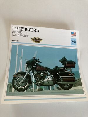 Harley Davidson 1340 FLHTC Electra Glide Classic 1991 Collectible Card ...