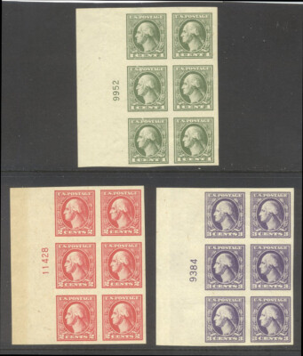 U.S. #531, 534, 535 Mint Plate Blocks - 1c - 3c Offset Issues ($355) | eBay