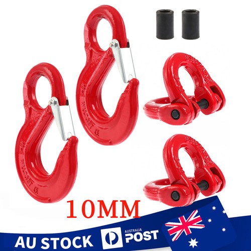 4x Hammerlock Eye Sling Hook Safety Chain Caravan Trailer connecting ...