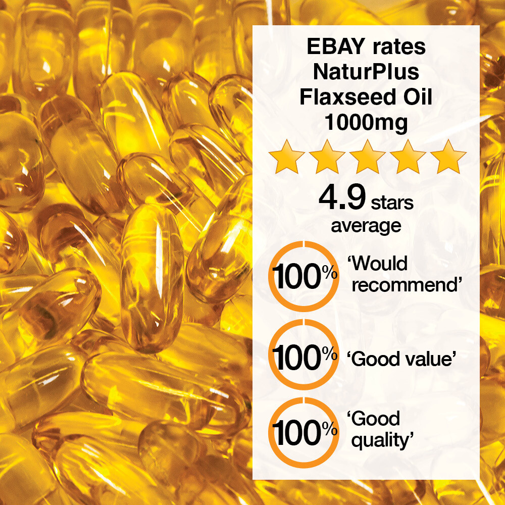 Flaxseed Oil Capsules 1000mg x 365 - Omega 3 6 9 Cold Pressed by ...