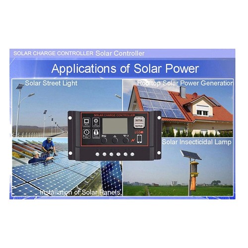 100A Solar Controller Solar Panel Controller 12V 24V LCD Display ...