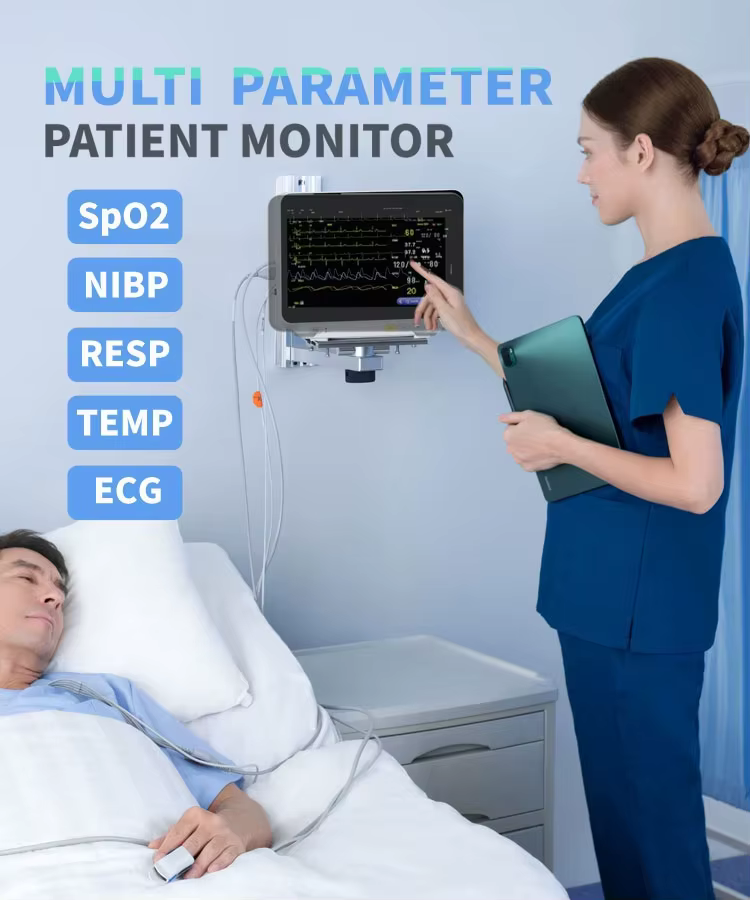 Portable Patient Vital Signs Monitoring Device 7" ECG/NIBP/TEMP/RESP ...