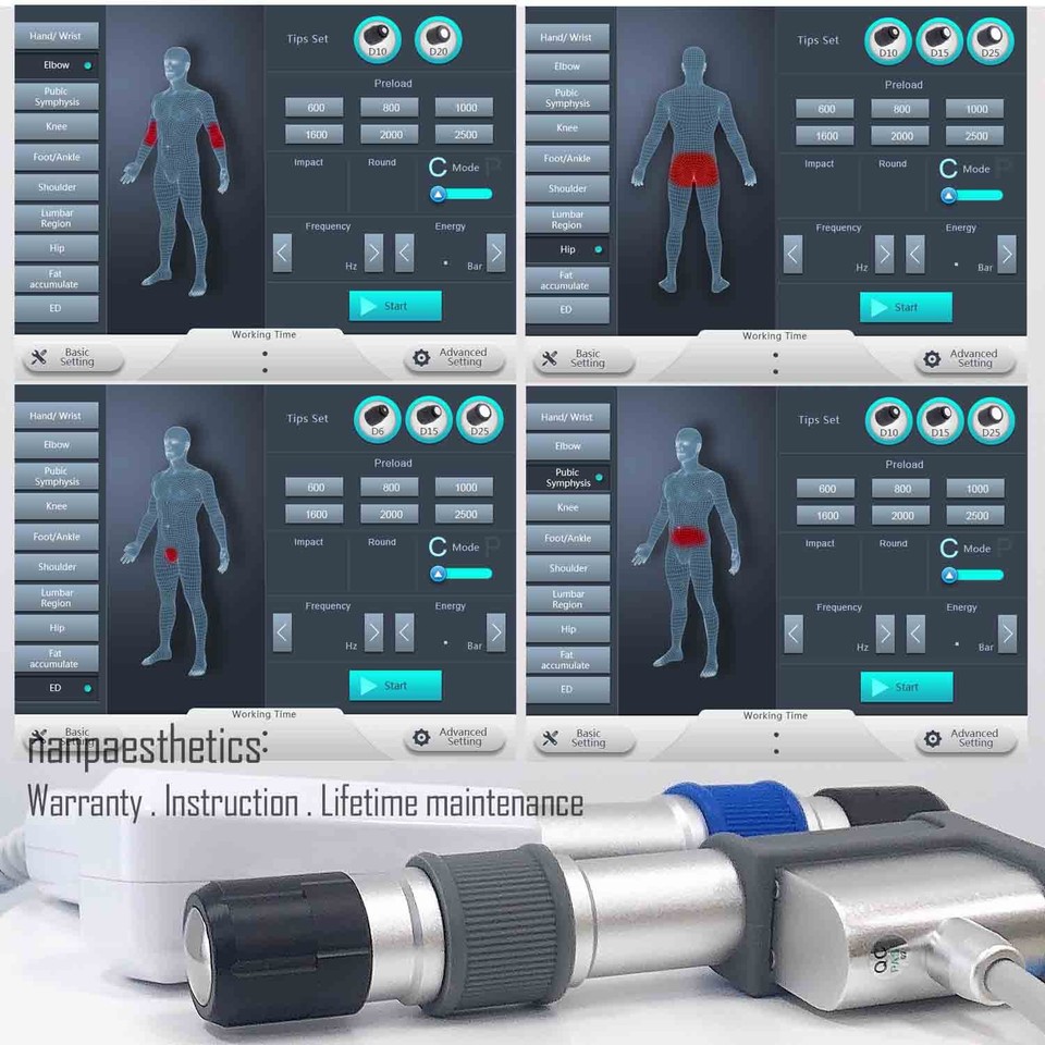Near Focus Radial ESWT Pneumatic Shockwave Therapy Machine Pain Relief ...