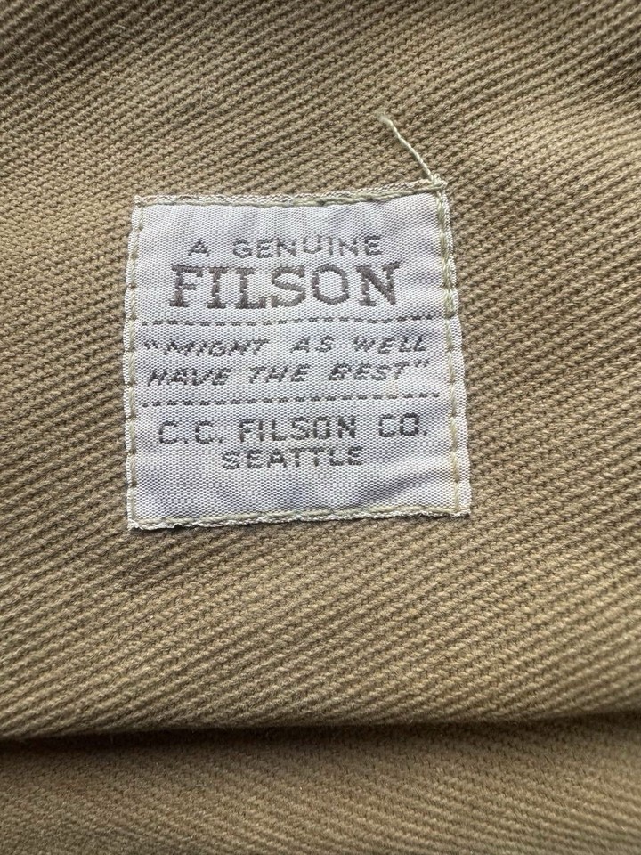 Filson Rugged Twill Duffle Bag, Small, Tan, Leather Shoulder Strap ...