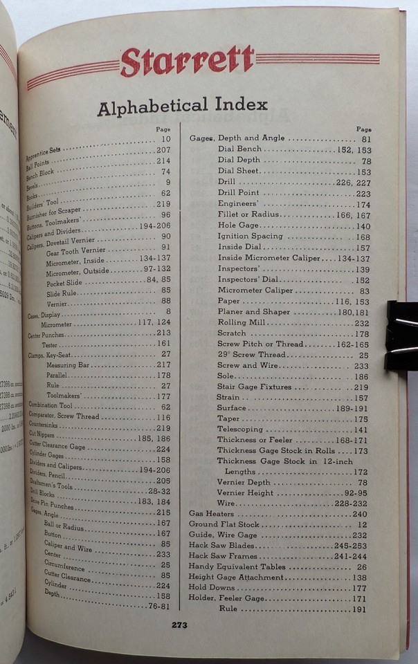 Vintage 1938 Starrett Precision Tools Catalog No 26 good reference free ...