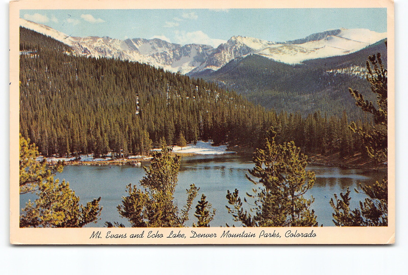 Mt Evans & Echo Lake Denver Mountain Parks CO Chrome Postcard Vtg Posted 1966 | eBay