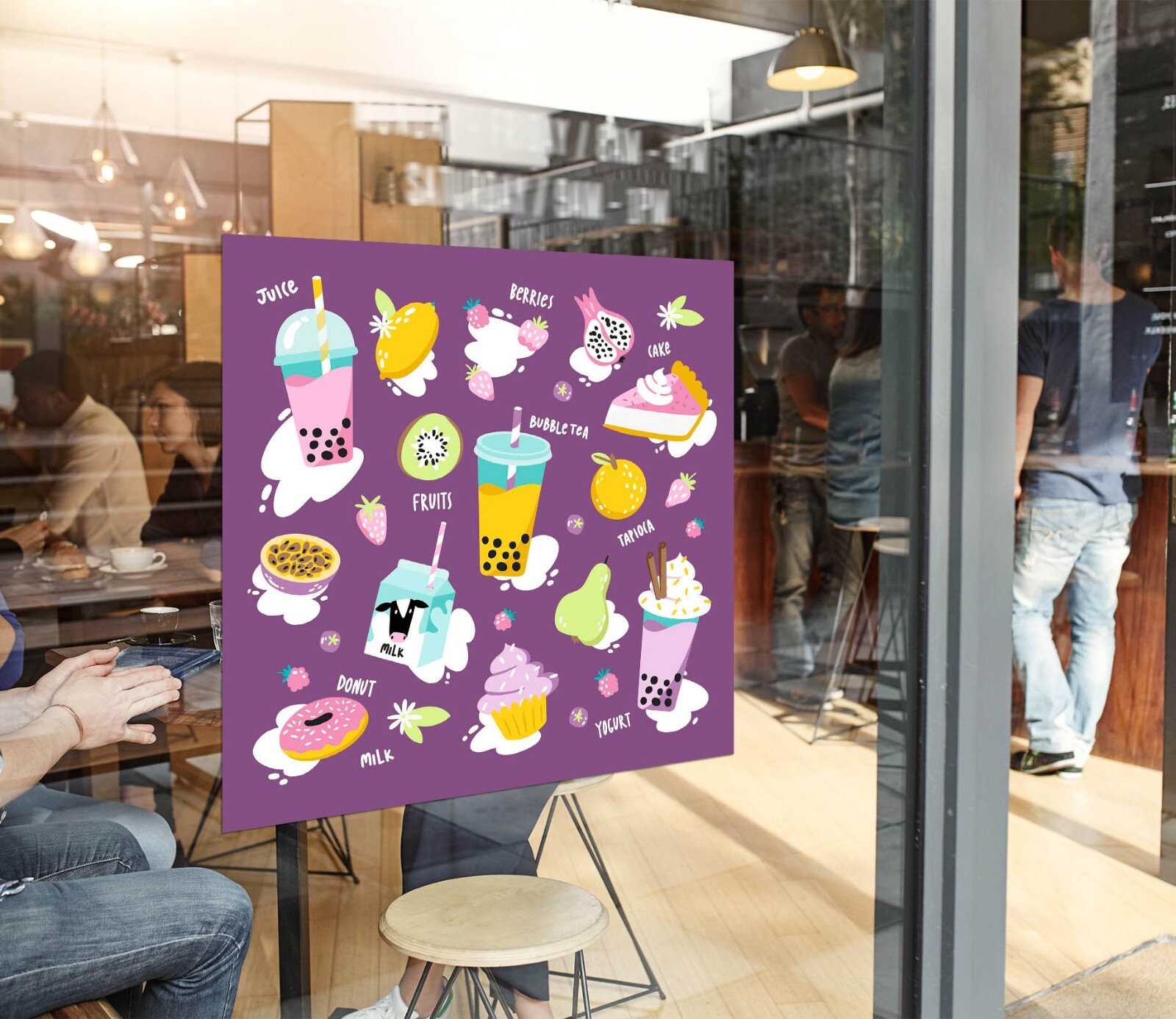 3D Bubble Tea G278 Pearl Tea Shop Window Stickers Vinyl Wall Mural ...