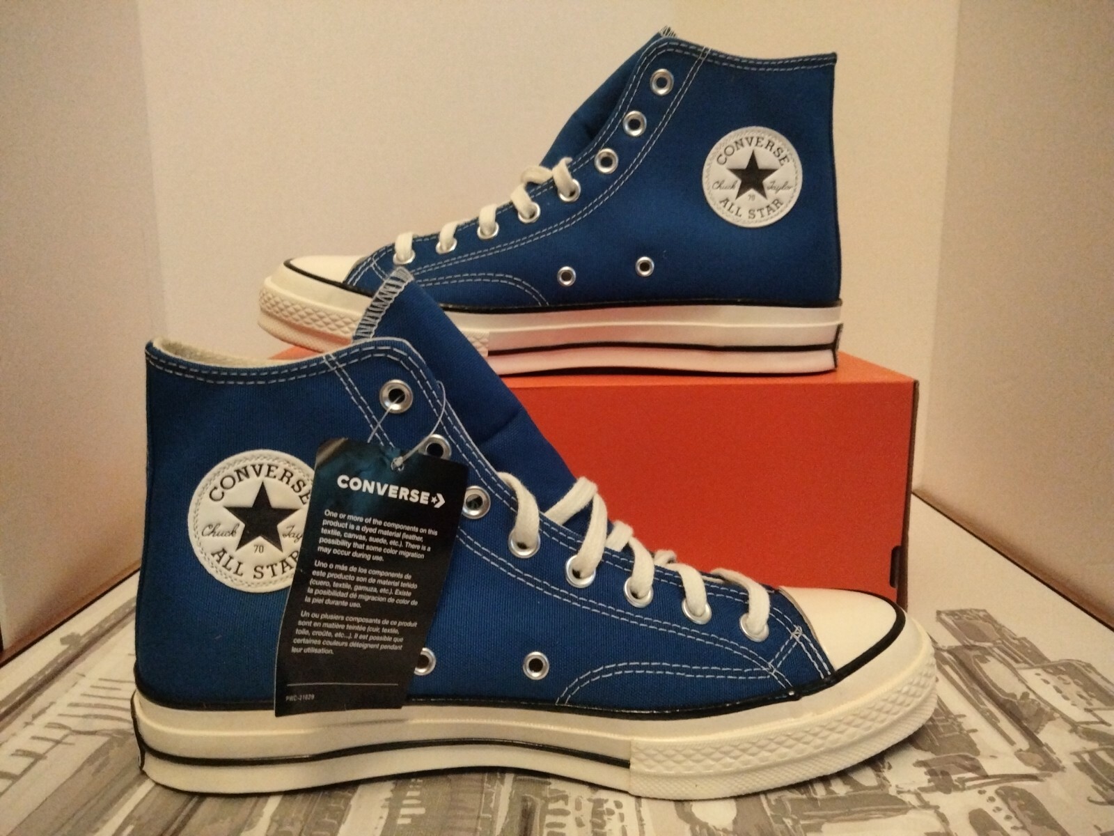 🔥 CONVERSE SZ 10.5 CHUCK 70 HI VINTAGE CANVAS COBALT 172960C | eBay