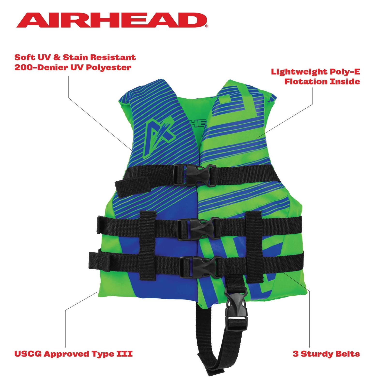 AIRHEAD Trend Type III Life Jacket, US Coast Guard Approved, Secure Fit ...