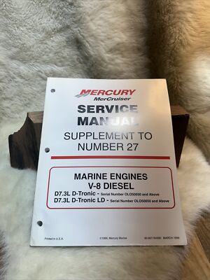 2000 Mercury Supplement #27 Marine Engine V-8 Diesel Service Manual 90 ...
