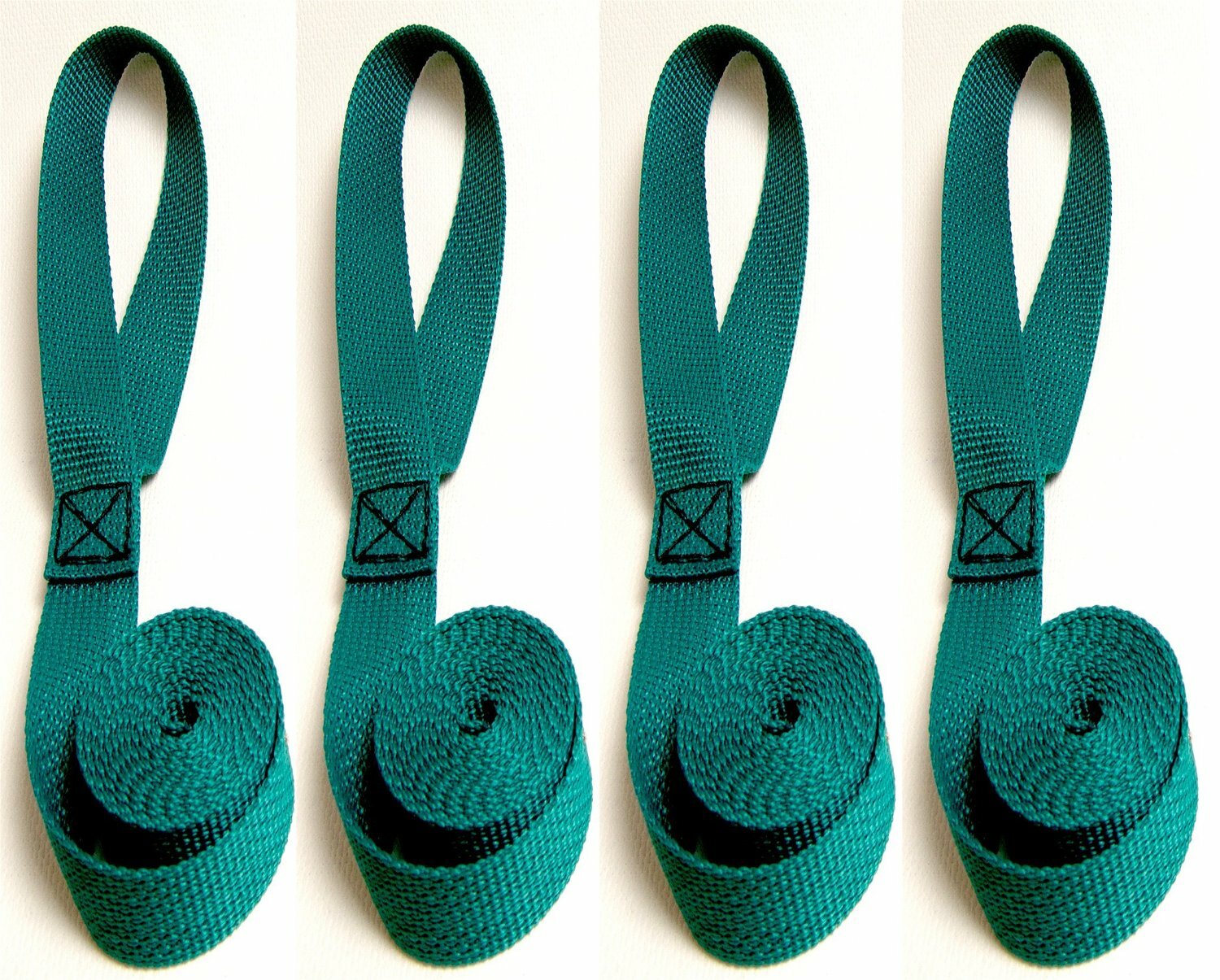 Sail Ties 55", Box Stitched 1" Polypropylene Webbing - Teal - 4 Pc. Set ...