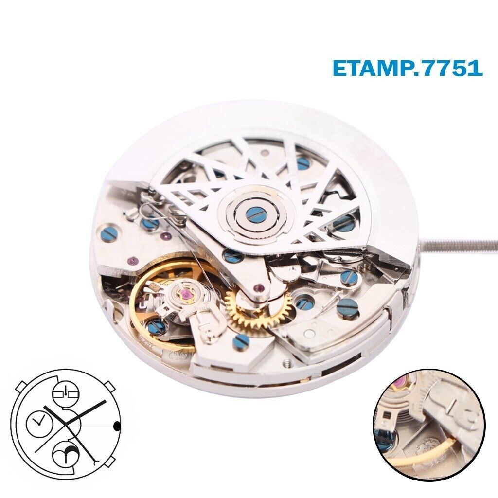 Eta Vajoux 7751 Mouvement Automatique Suisse, Décoration, Chrono, Phase ...