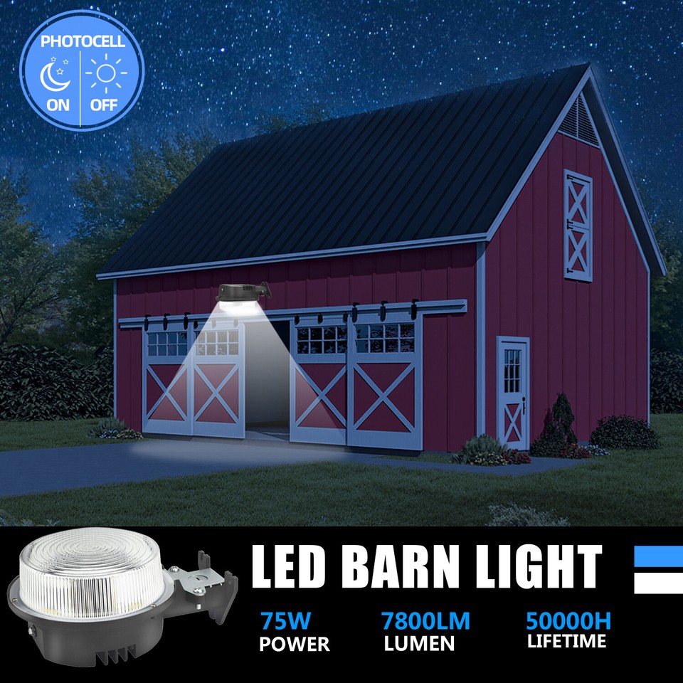 Outdoor LED Barn Yard Street Security Light Dusk to Dawn Waterproof ...