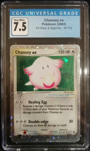 Chansey ex 96/109 EX Ruby & Sapphire Holo Rare CGC 7.5 Near Mint+ ...