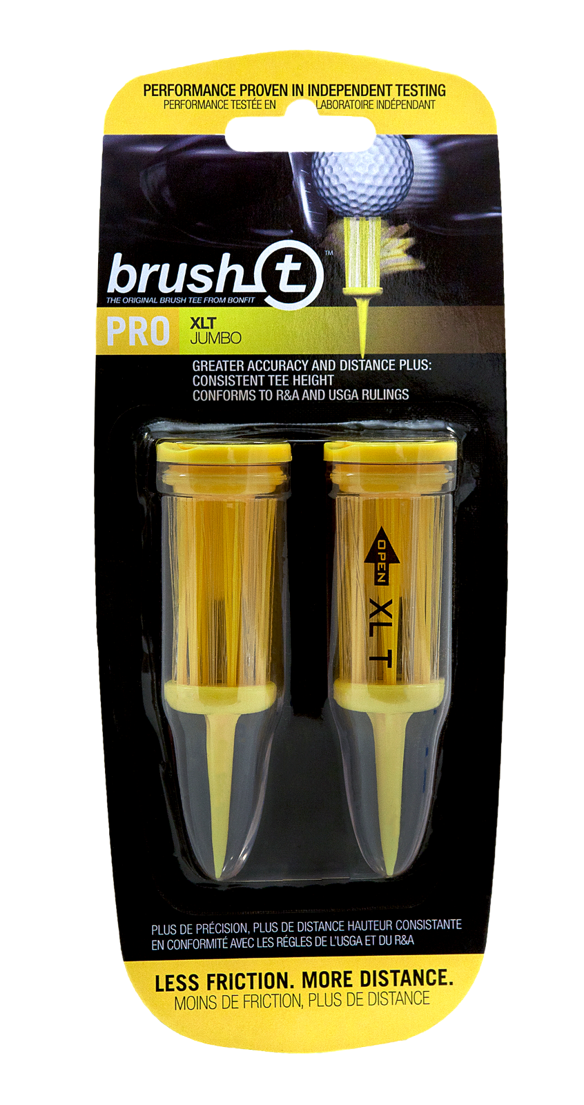 Brush-T XLT Jumbo Golf Tees - Low Friction, More Distance, Consistent ...